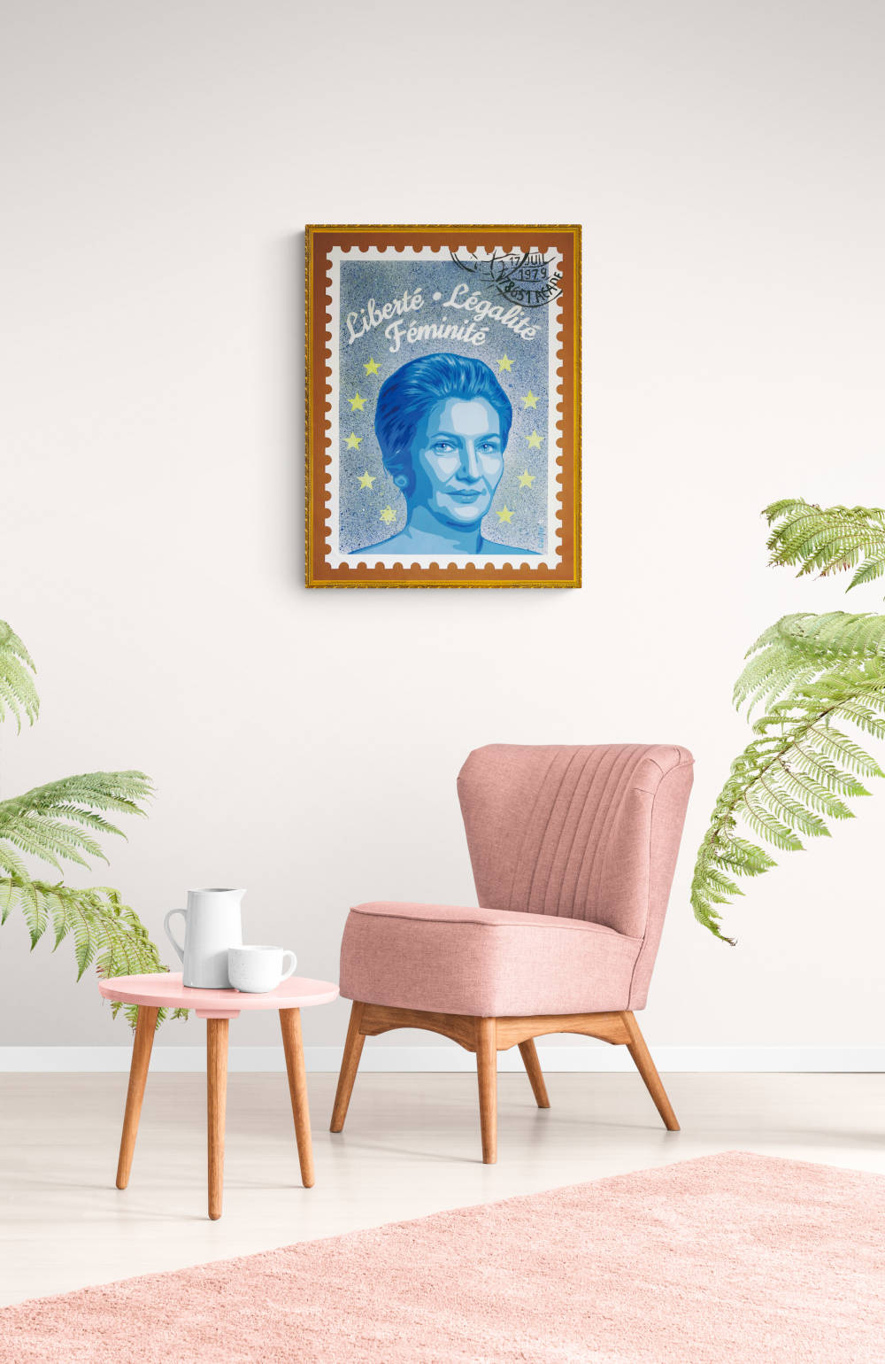 decor-situation-Affiche-Liberte-Legalite-Femininite-Timbre-bleu-Carole ...